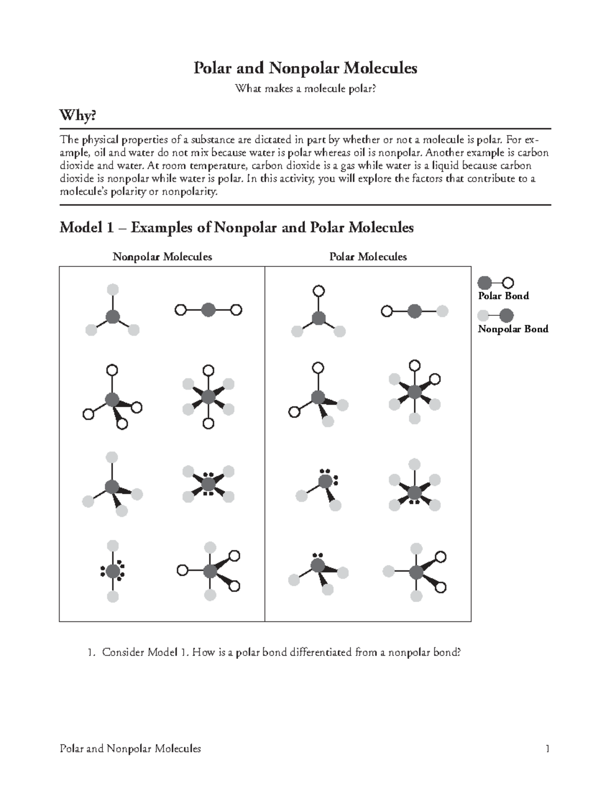 Polar and Nonpolar Molecules: Understanding Molecular Polarity - Studocu