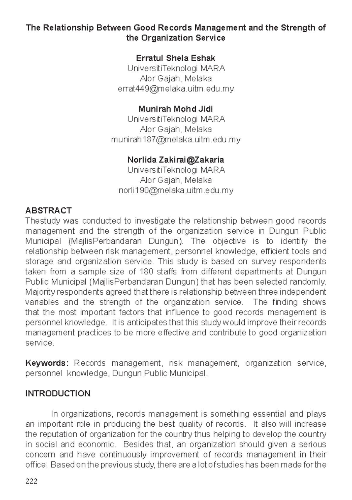 Article - The Relationship Between Good Records Management and the ...