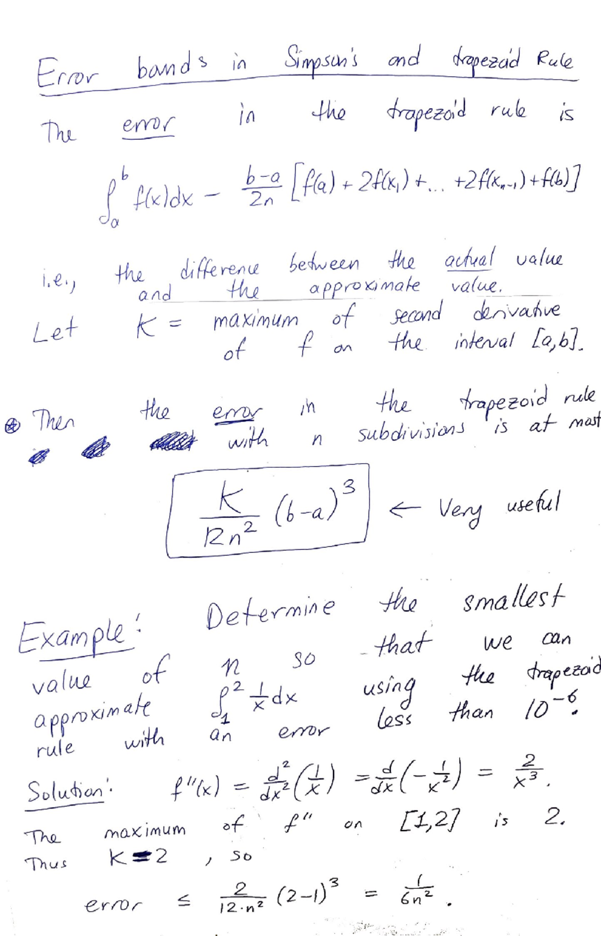 Lec20 - Trapezoid Rule Error Analysis and Improper Integrals - Studocu