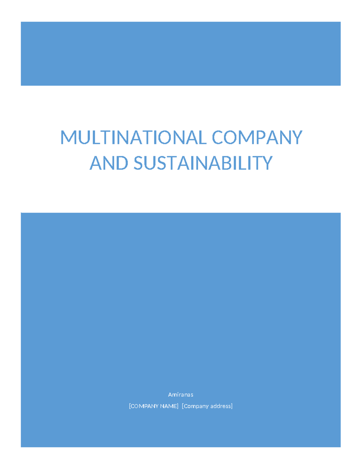 MULTINATIONAL COMPANY AND SUSTAINABILITY: Amazon's Global Impact and ...
