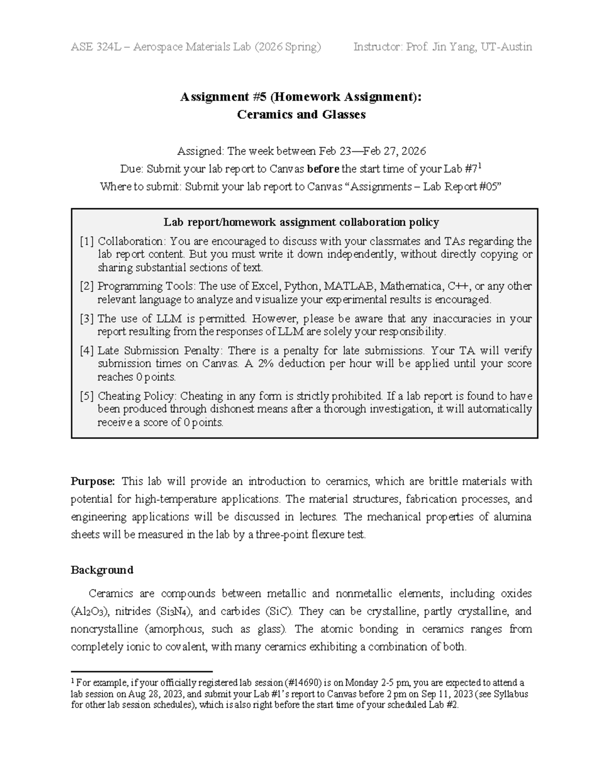 ASE 324L Lab Report: Ceramics and Glasses Analysis (Spring 2026) - Studocu