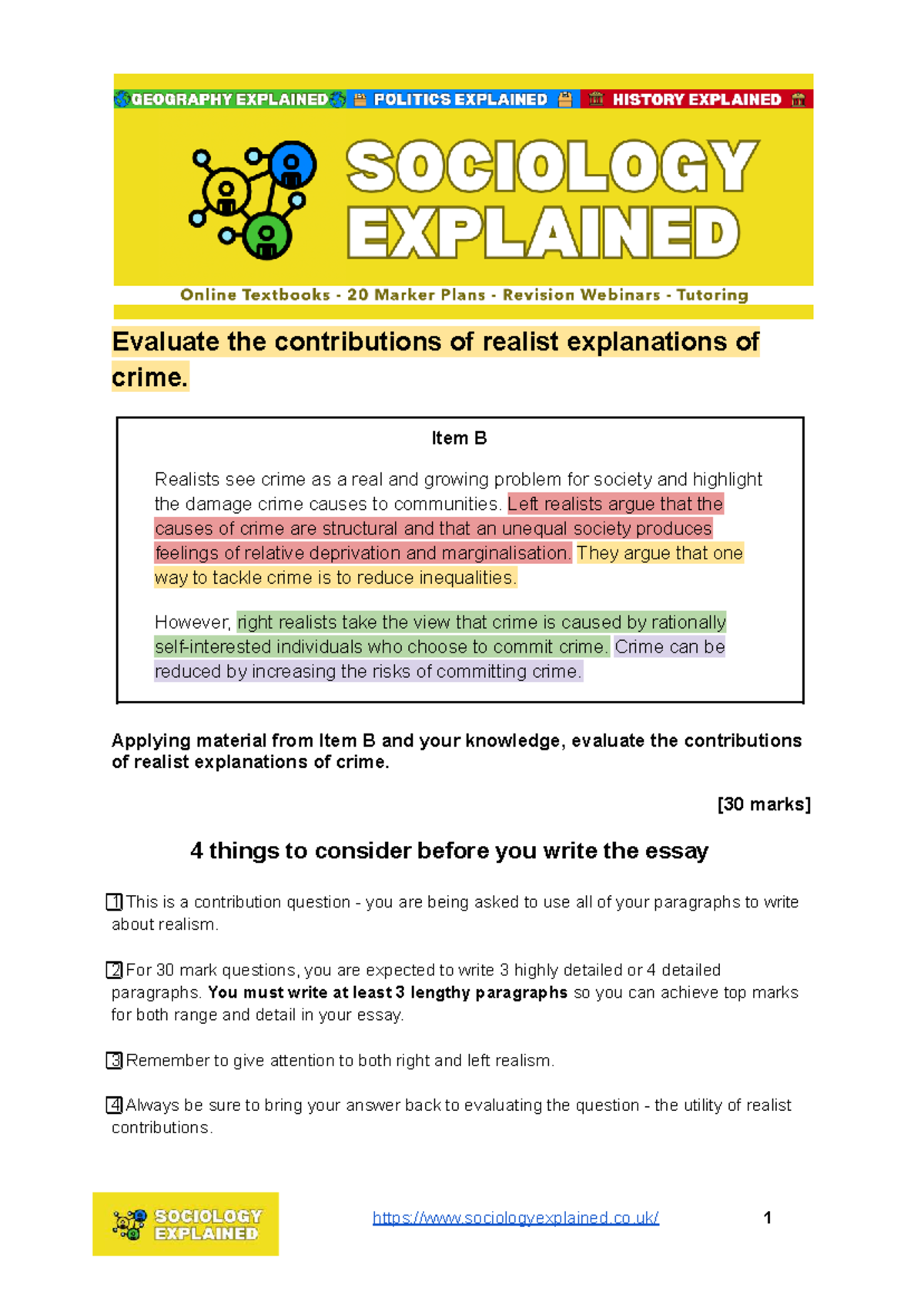Evaluating Realist Explanations of Crime: Contributions and Critiques ...