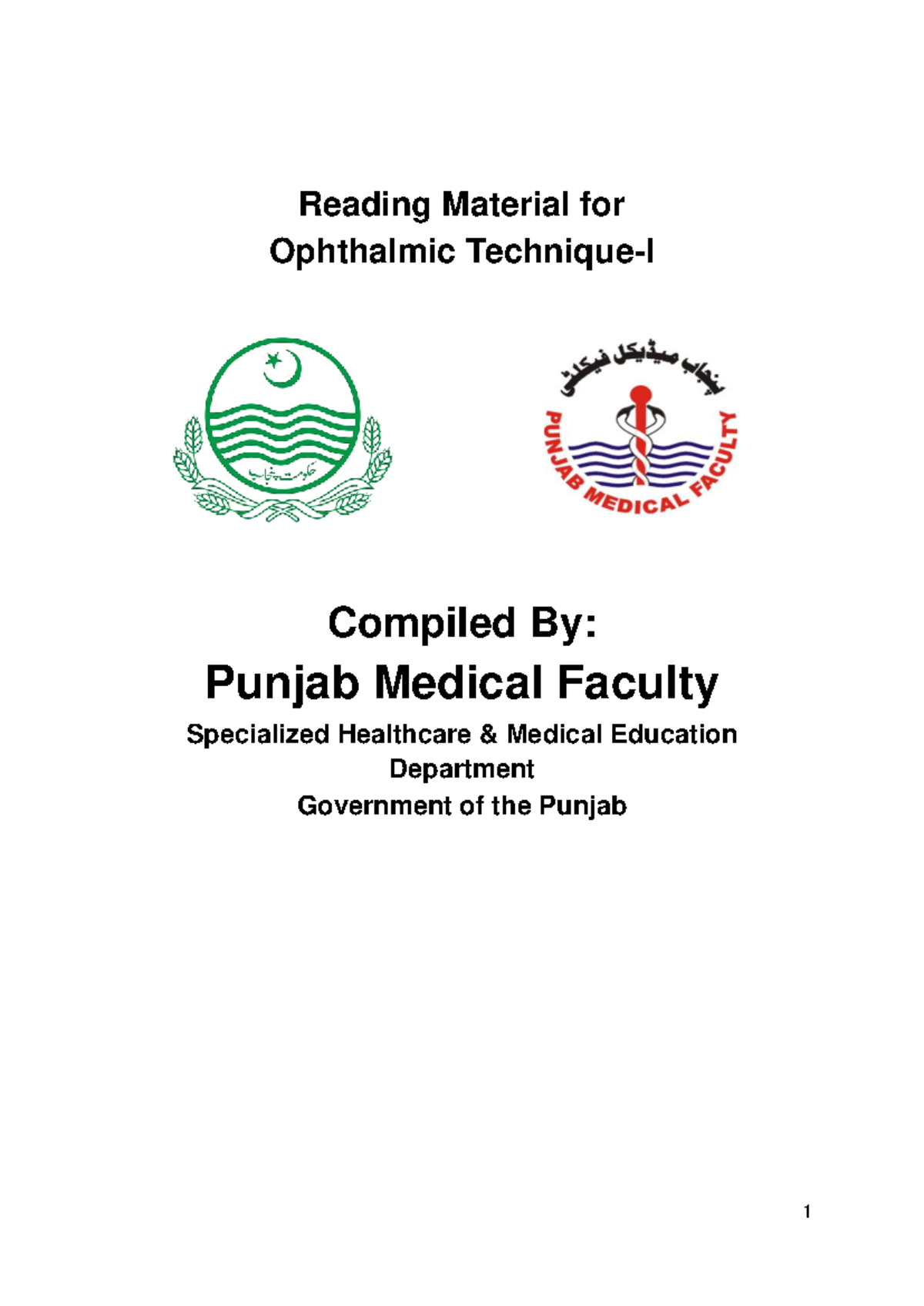Ophthalmic-I - Summary Writing Papers in the Biological Sciences ...