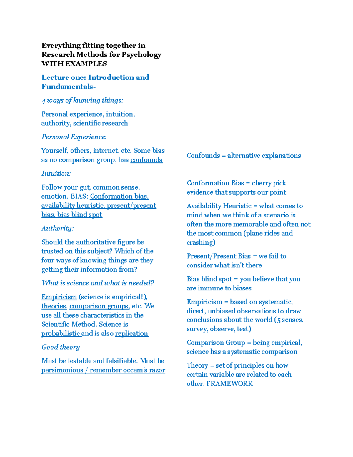 Final Exam Review: Research Methods in Psychology (PSY 101) - Studocu