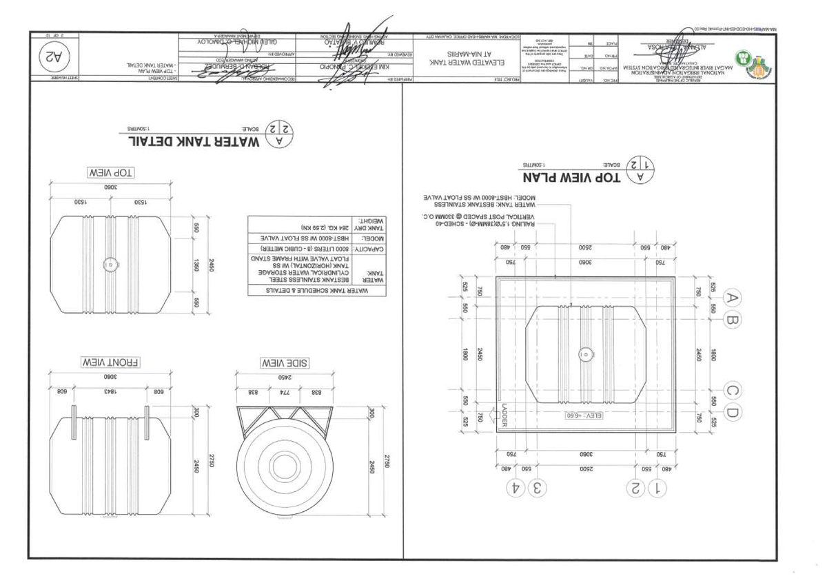 Elevated Water Tank Design Details - MAGAT RIVER IRRIGATION SYSTEM ...