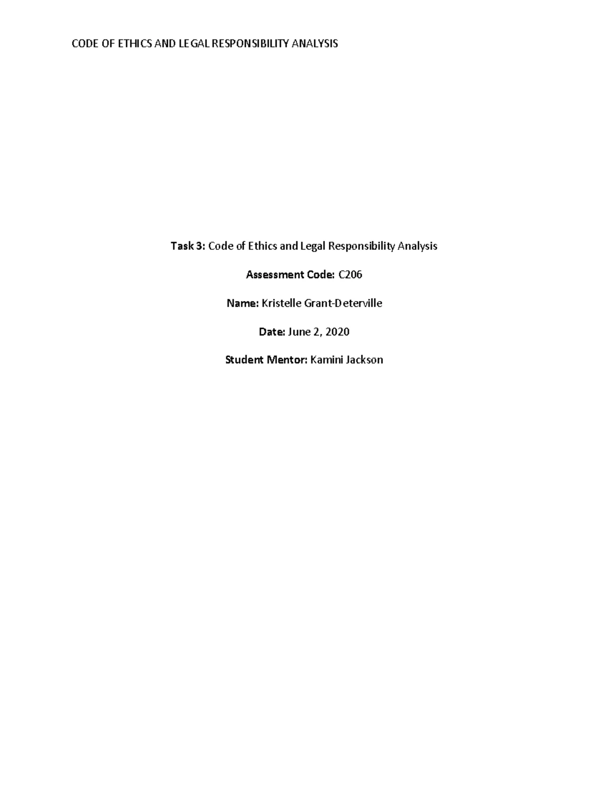 C206 Task 3: Analyzing Target's Code of Ethics and Compliance Practices - Studocu