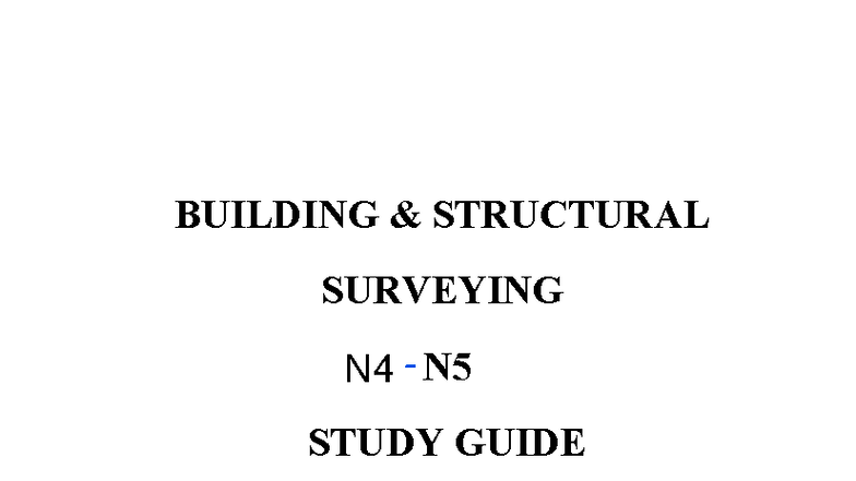 BSS N4 - Study Guide: Building & Structural Surveying Concepts - Studocu