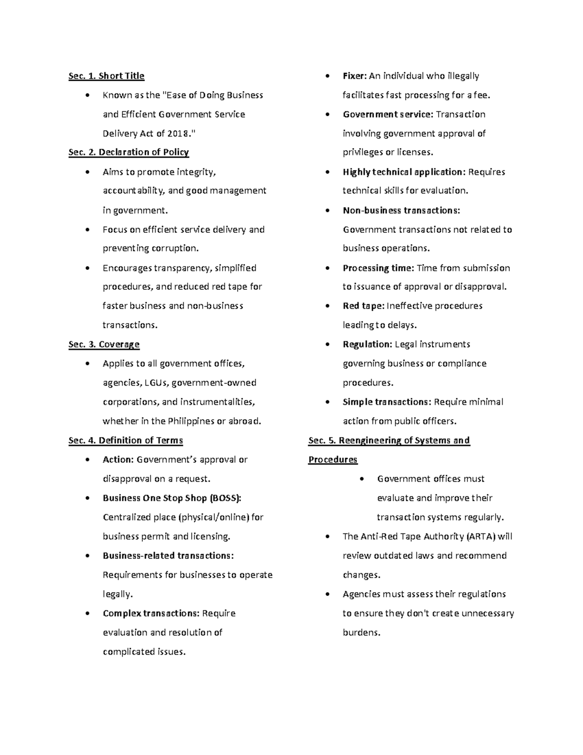 RA 11032 - Ease of Doing Business and Efficient Government Service ...