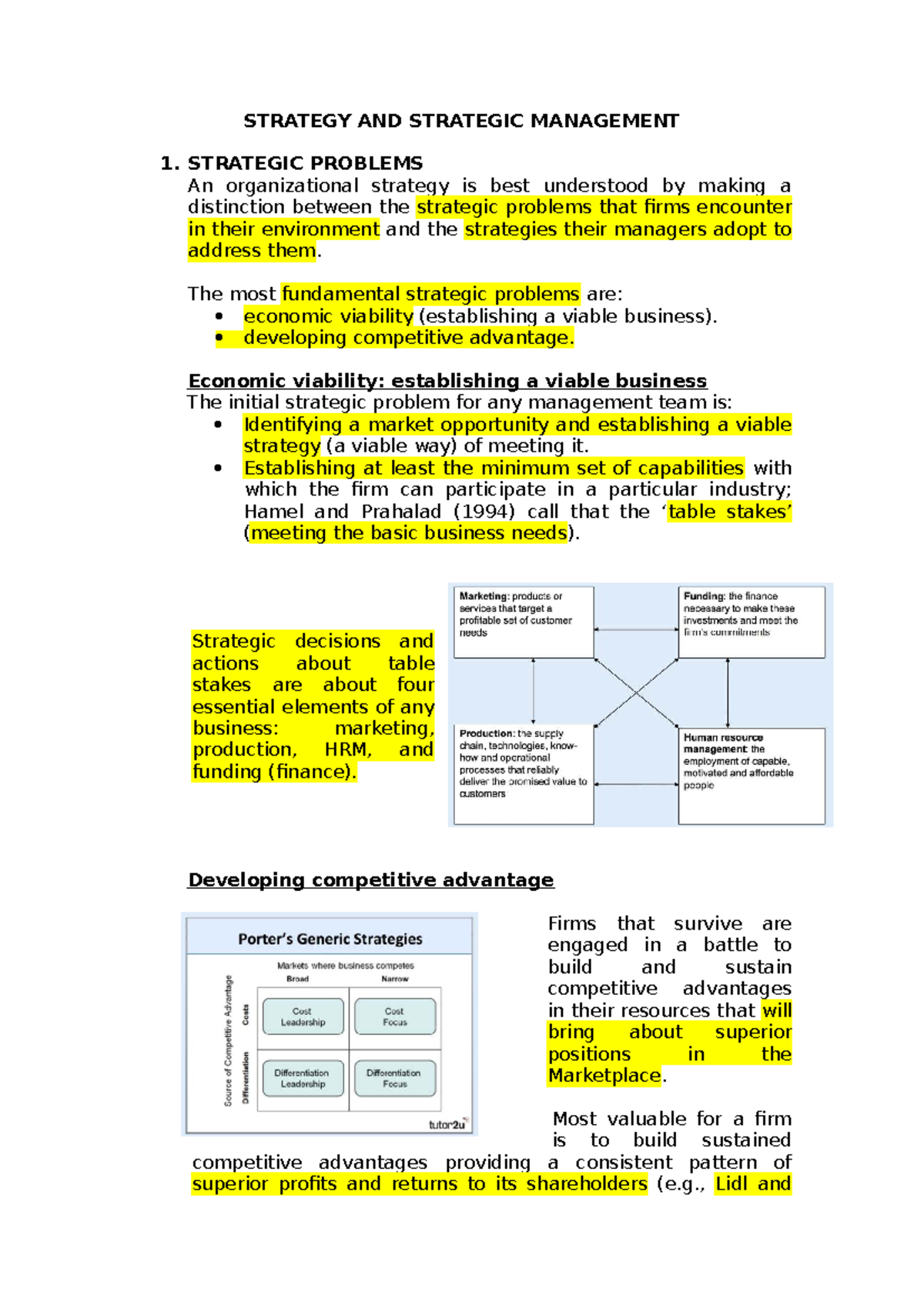 STRATEGY AND STRATEGIC MANAGEMENT: Key Concepts and Challenges ...