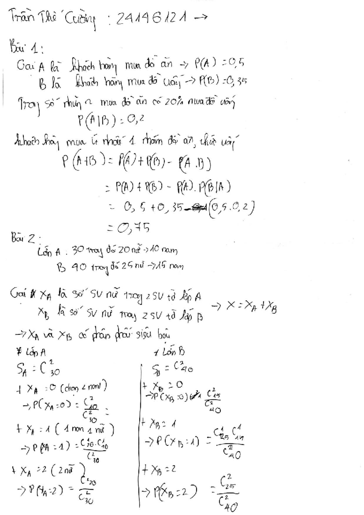 Statistics Notes: P(A), P(B), and Poisson Distribution - 24146121 - Studocu