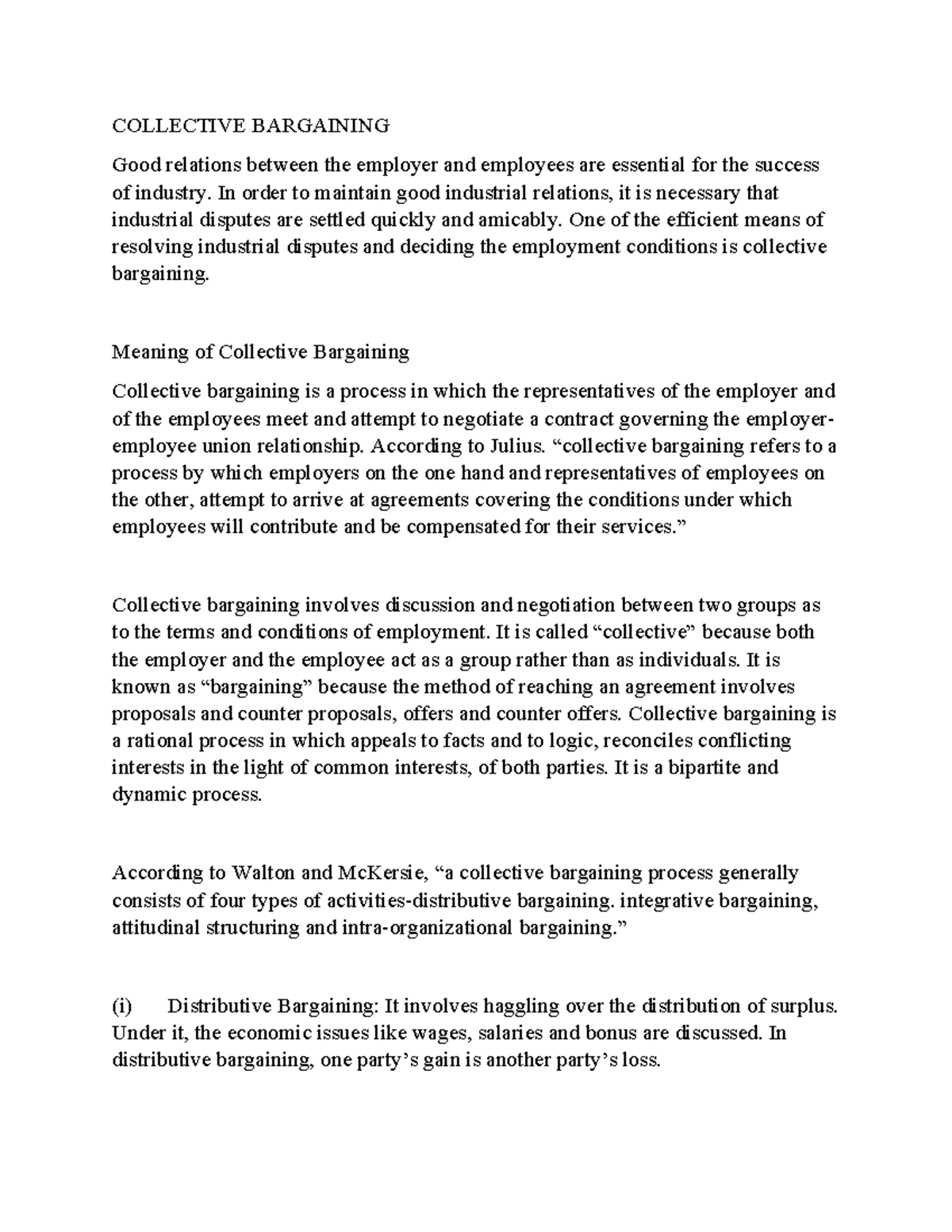 Collective Bargaining: Key Concepts and Objectives in Labor Relations ...