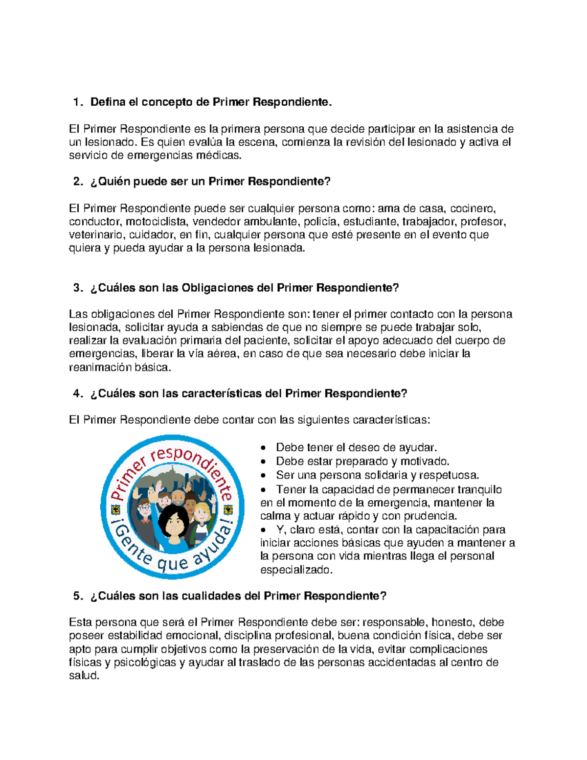 Funciones y Características del Primer Respondiente: Guía Esencial ...