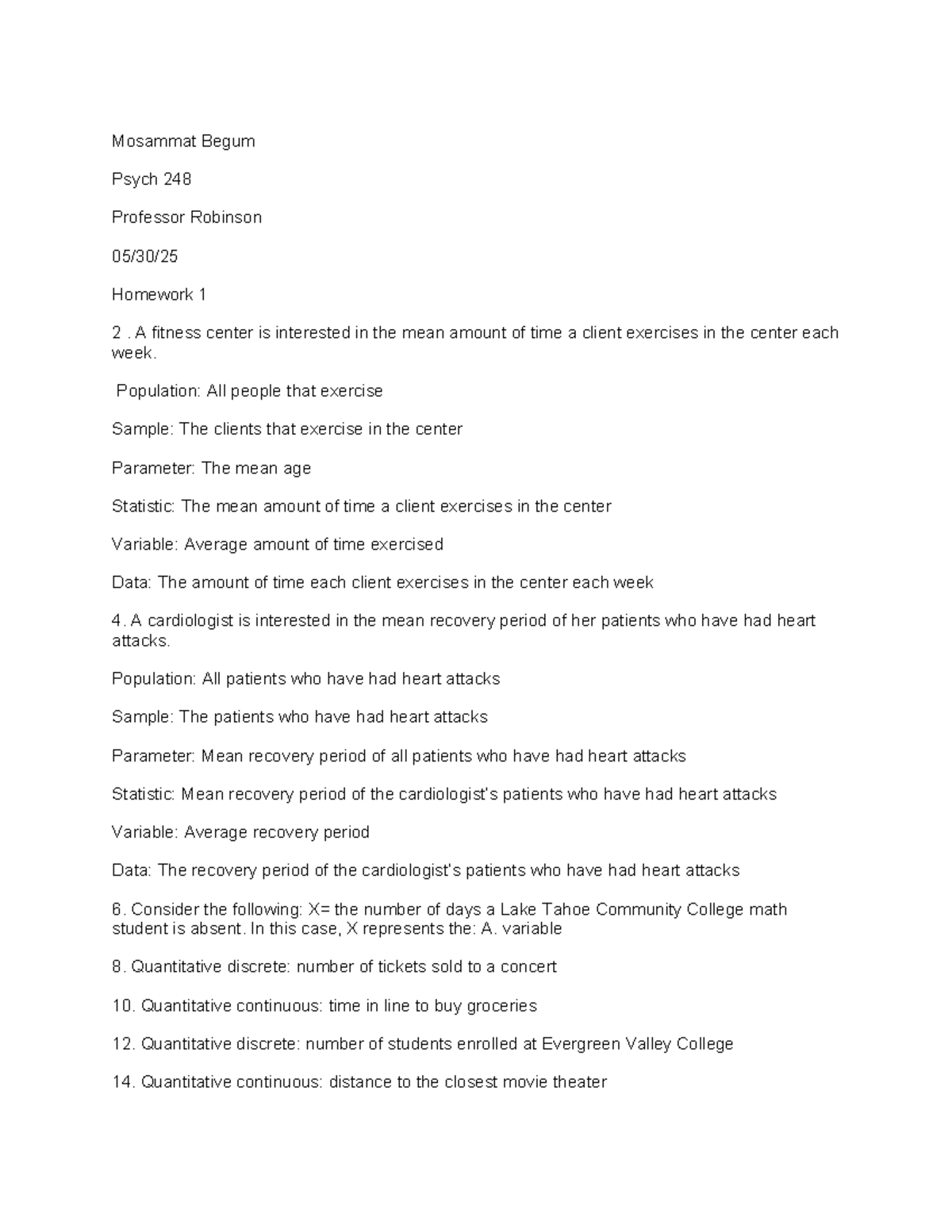Psych 248: Homework 1 - Analyzing Exercise and Recovery Statistics ...