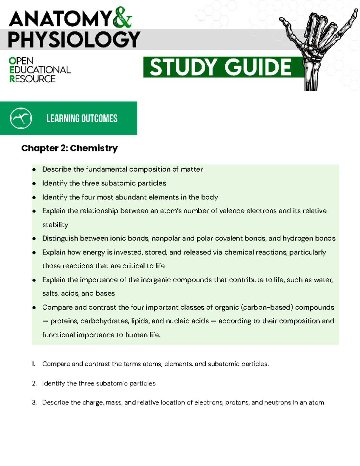 Chapter 2 Study Guide: Key Concepts in Chemistry (Course Code) - Studocu