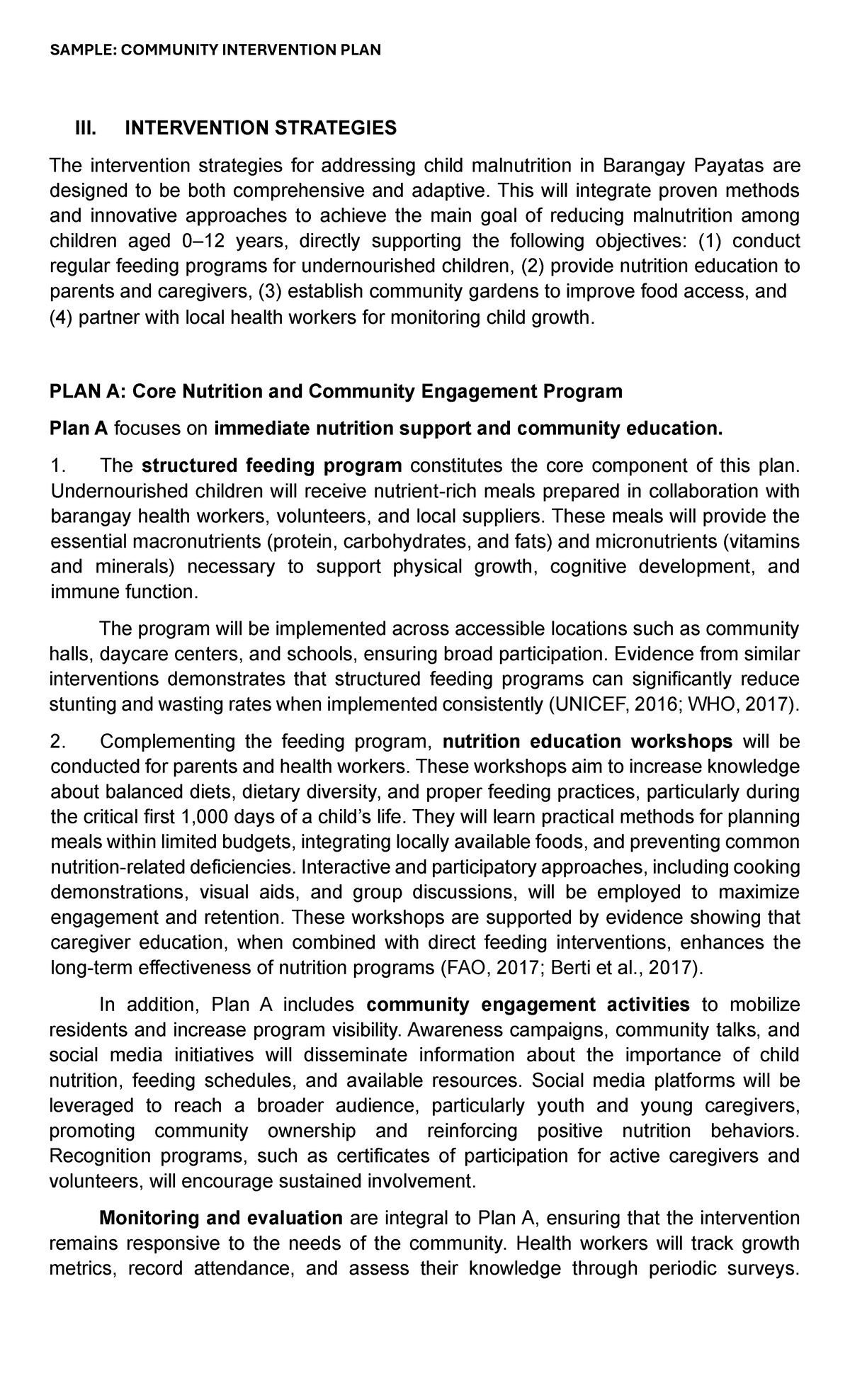 Addressing Child Malnutrition: Community Intervention Strategies - Studocu