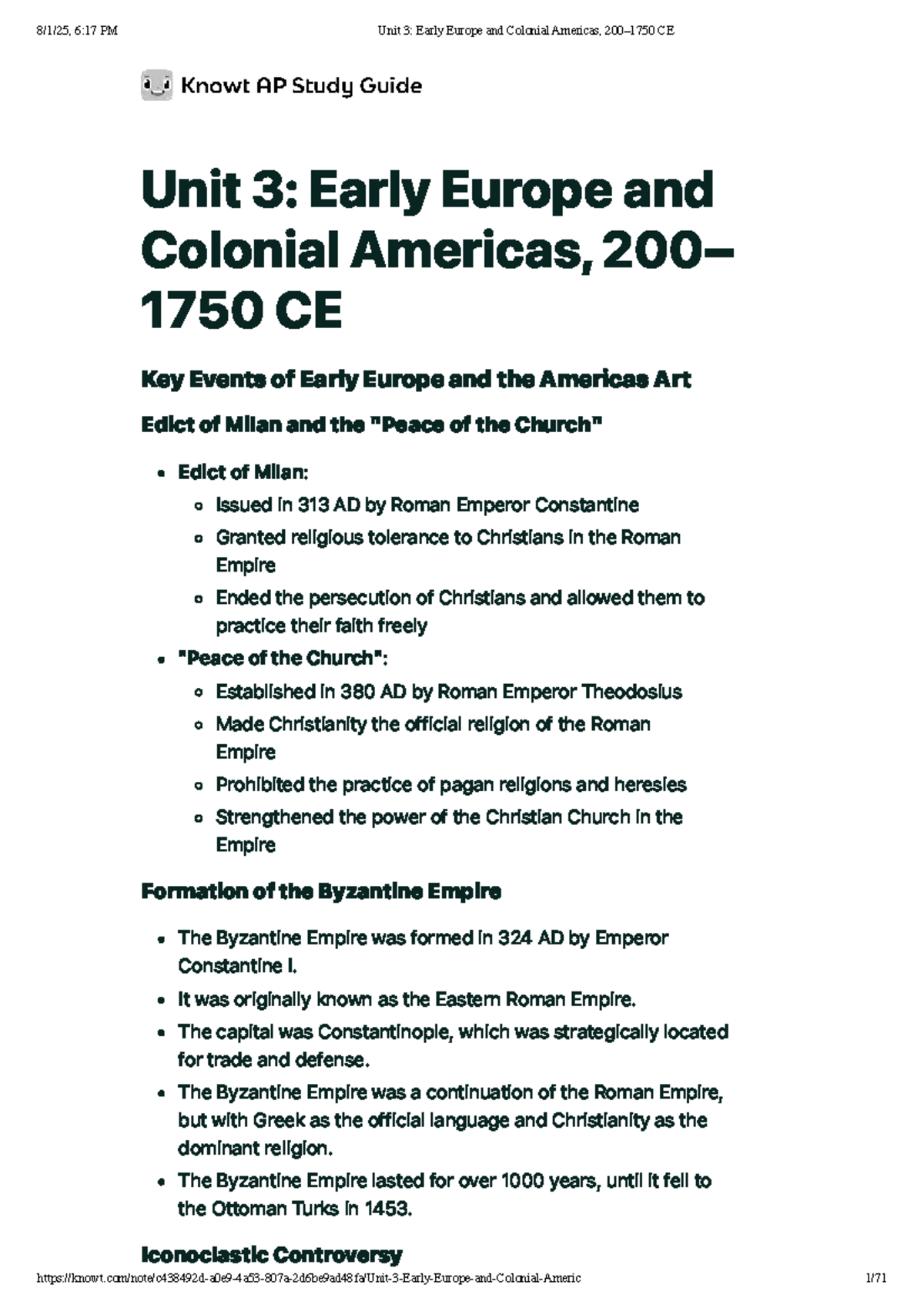 Unit 3: Art and Architecture of Early Europe & Colonial Americas (200 ...