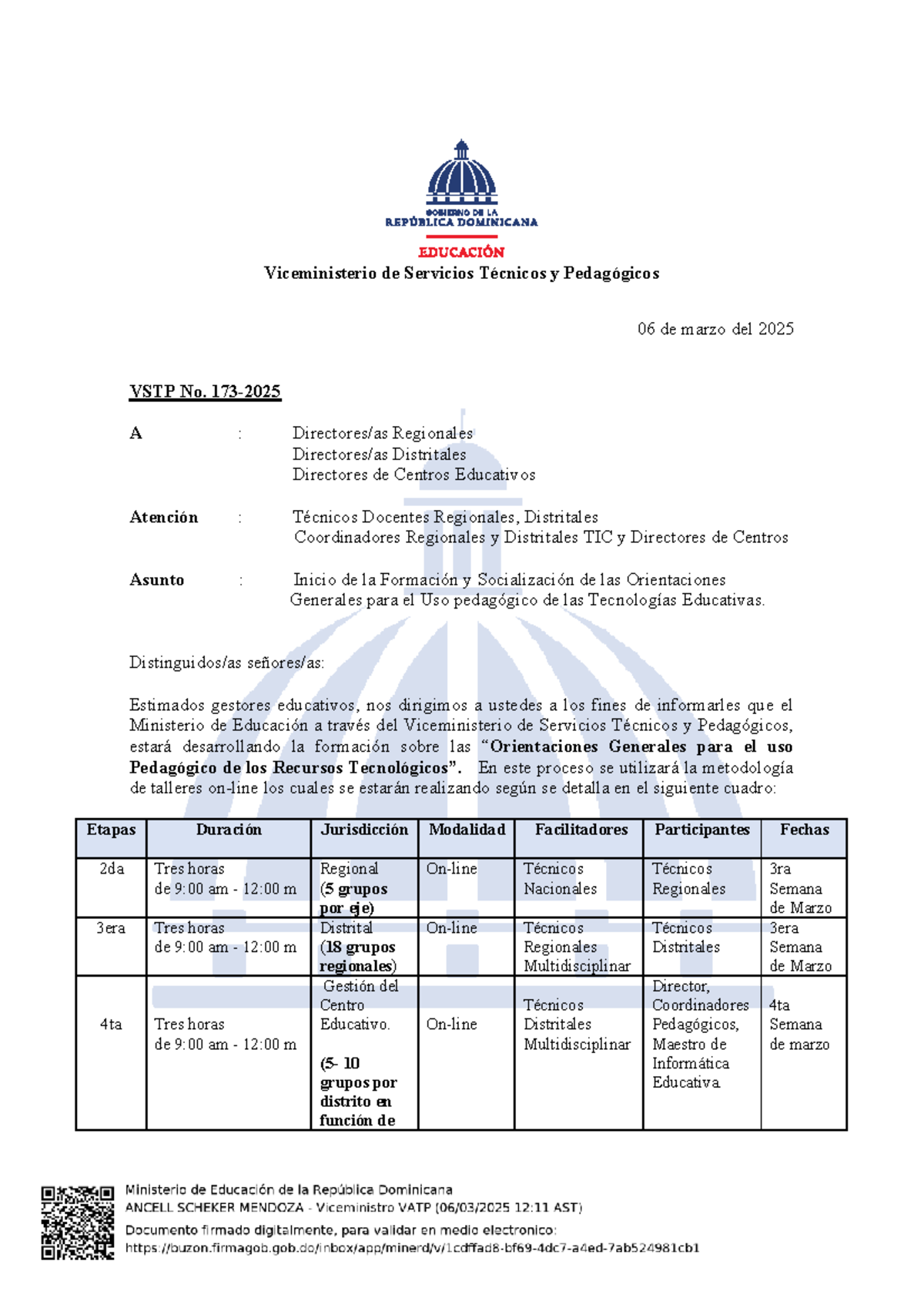 VSTP 173-2025: Formación en Uso Pedagógico de Tecnologías Educativas ...