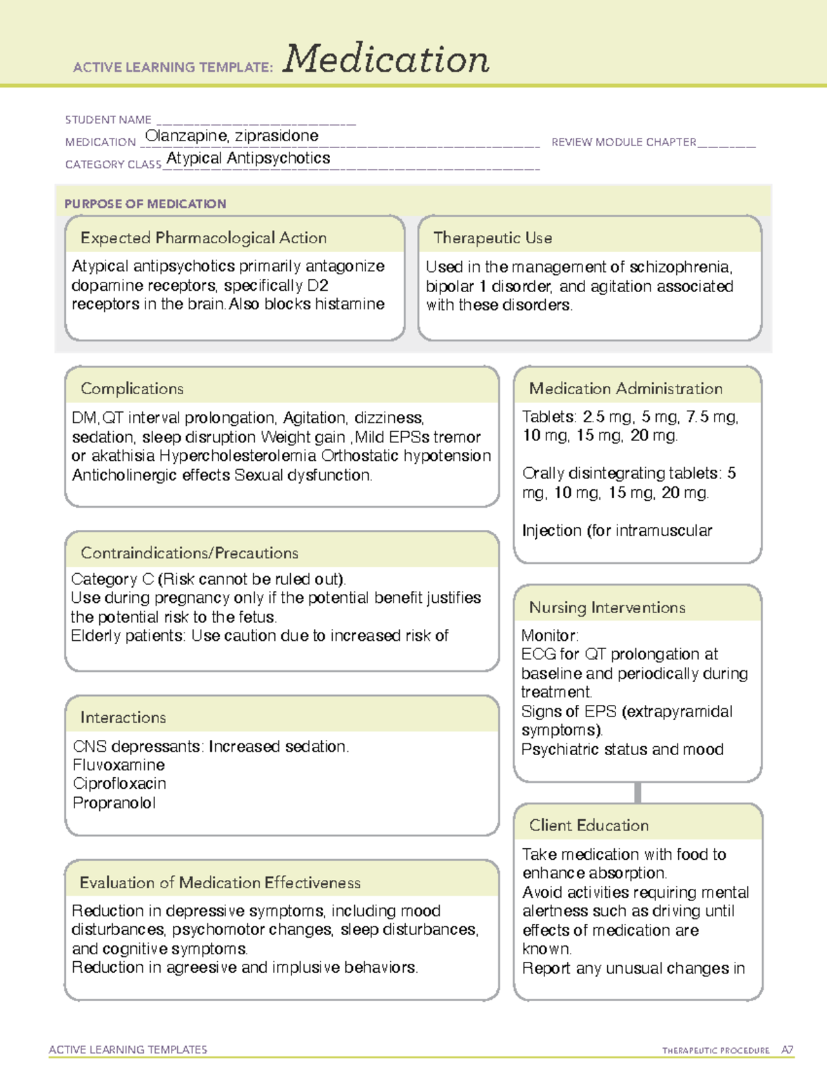 Atypical Antipsychotics - ACTIVE LEARNING TEMPLATES THERAPEUTIC ...