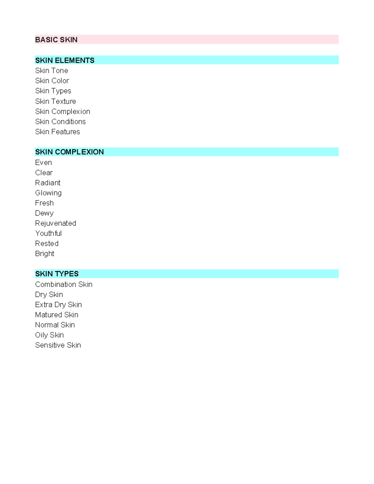 Comprehensive Guide to Skin Types & Complexions: COS101 Notes - Studocu