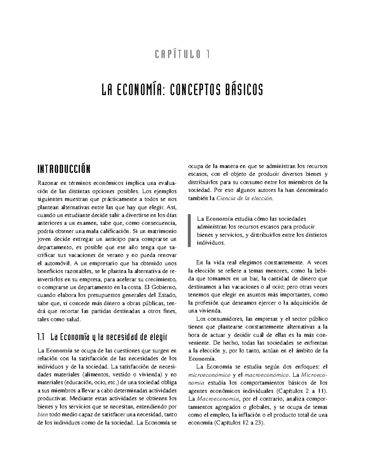 CAPÍTULO 1: LA ECONOMÍA Y SUS CONCEPTOS BÁSICOS - PRINCIPIOS Y ...