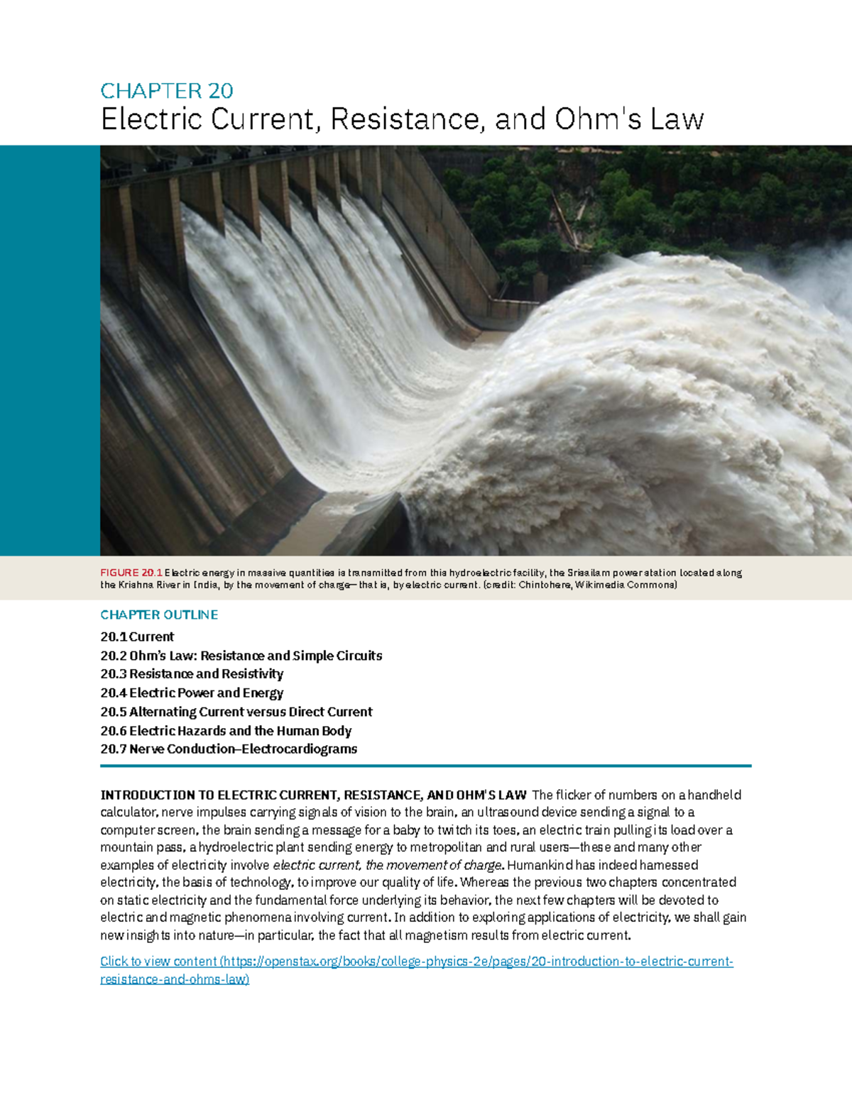 Electric Current, Resistance, and Ohm's Law (Physics 101: Chapter 20 ...