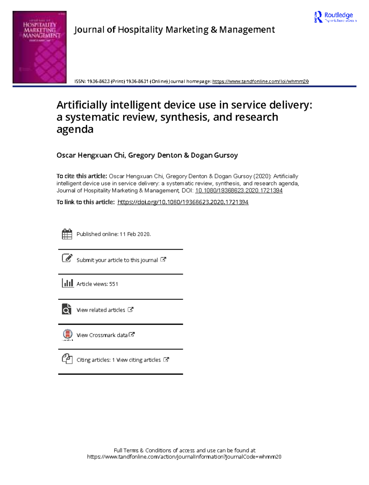 AI Device Use in Service Delivery: A Systematic Review & Research ...