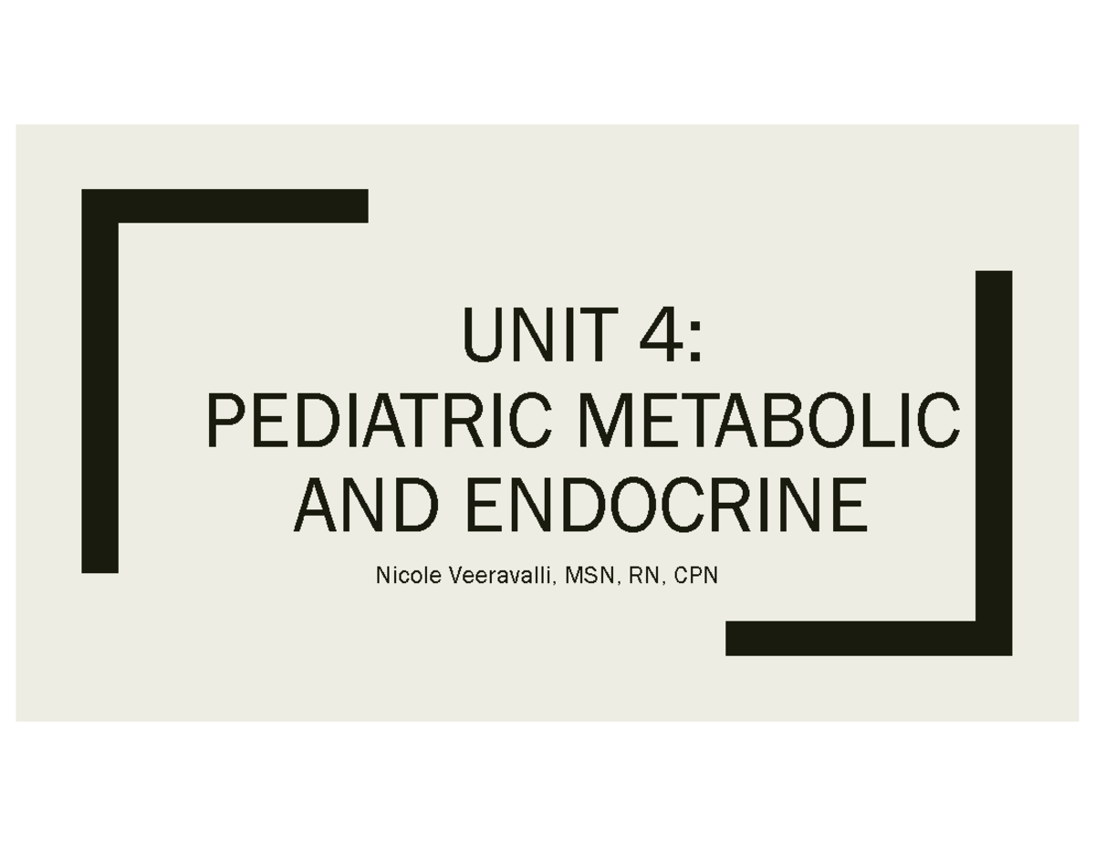 PEDS 101: Pediatric Endocrine Disorders Overview & Management ...