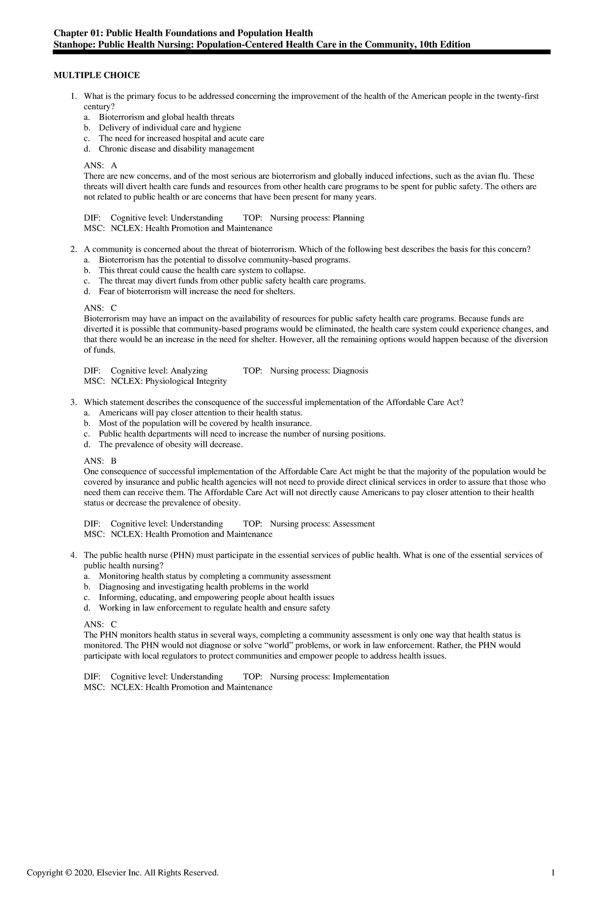 Exam View - Quiz 01 - Caring for Diverse and Vulnerable Populations ...
