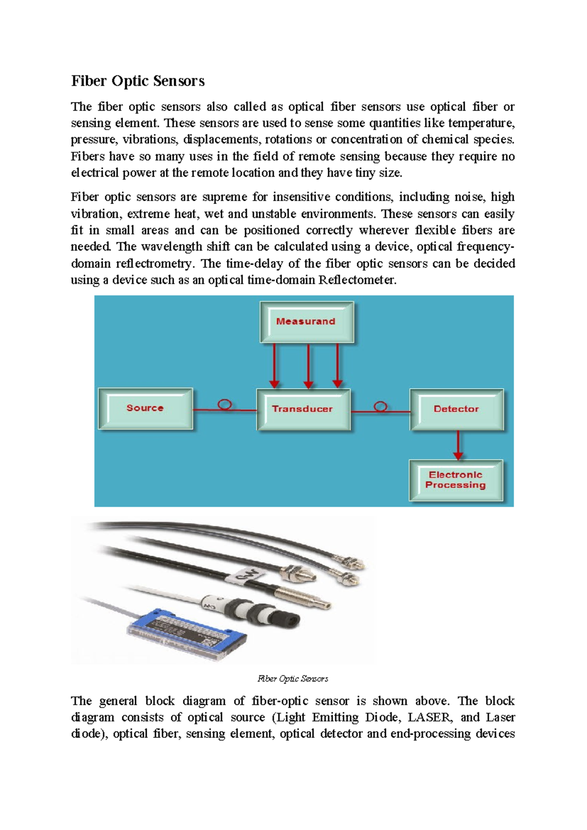 2.7 Fiber Optic Sensors: Principles and Applications - Studocu