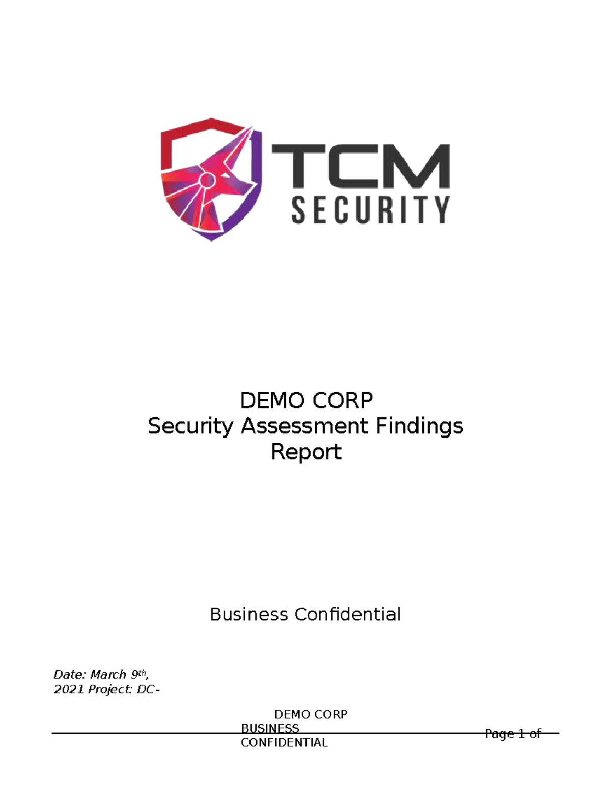 TCMS - Demo Corp Internal Penetration Test Findings Report - Studocu