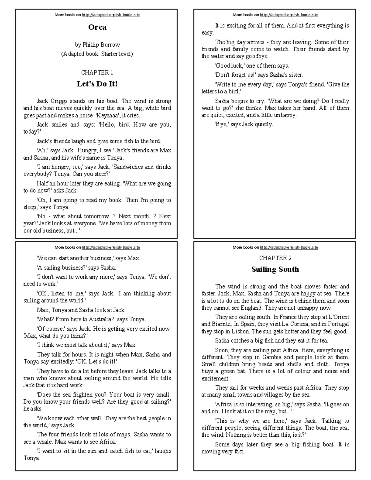 Orca - Adapted Reading Practice Book for English Learners - Studocu