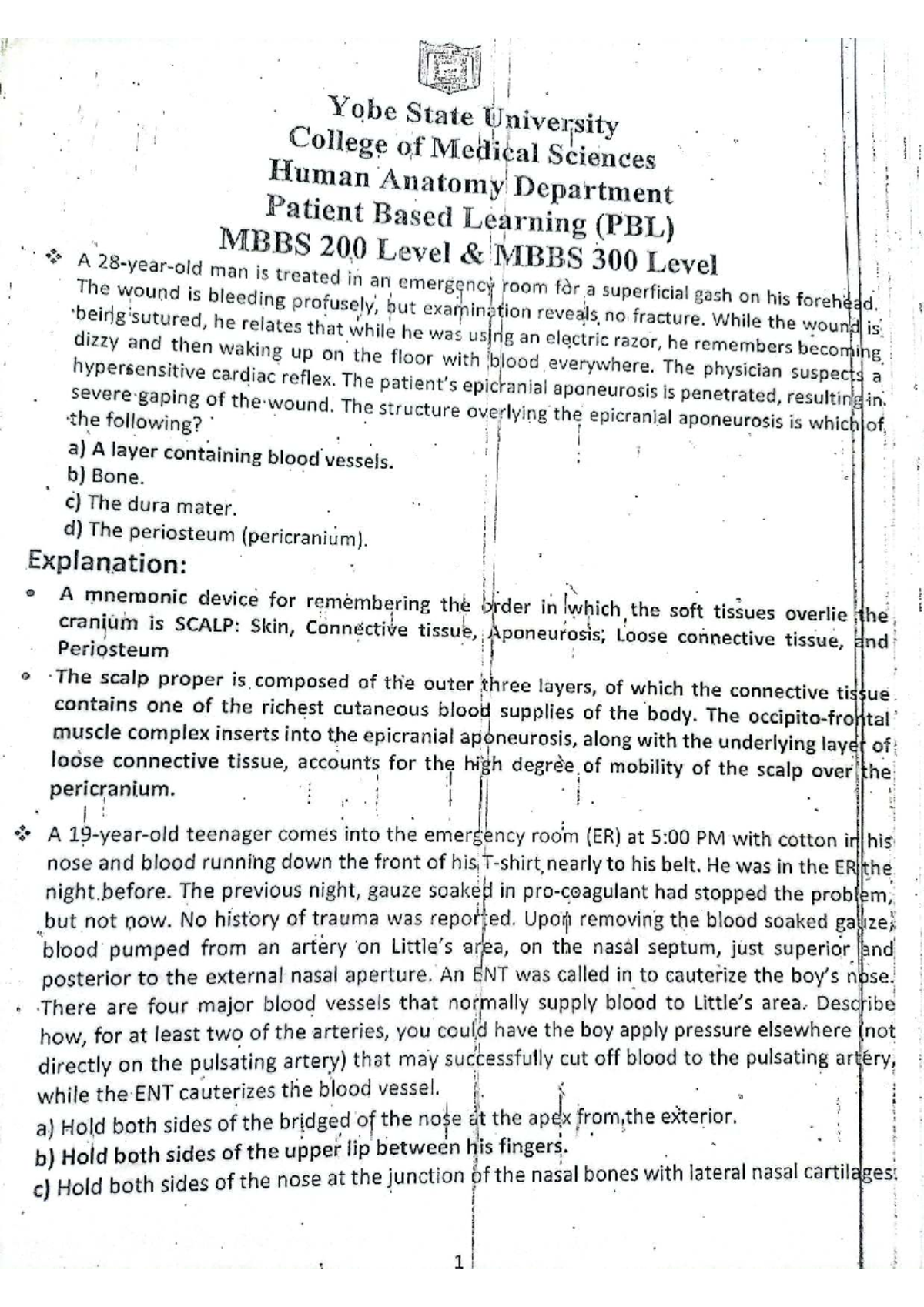 D&D PBL Anatomy - Patient-Based Learning Practice Questions for MBBS ...