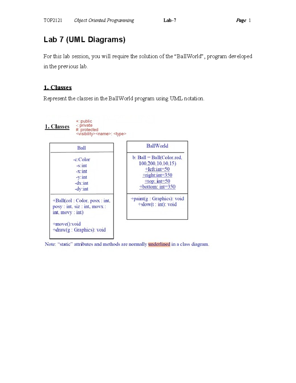 Lab 7 - lab 7 for UML - Lab 7 (UML Diagrams) For this lab session, you will require the solution ...