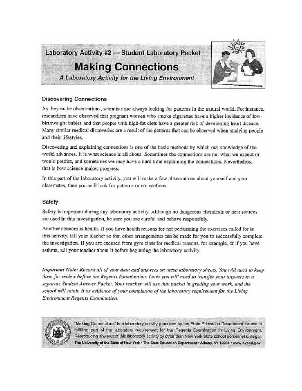 Living Environment Lab Activity: Making Connections and Observations ...