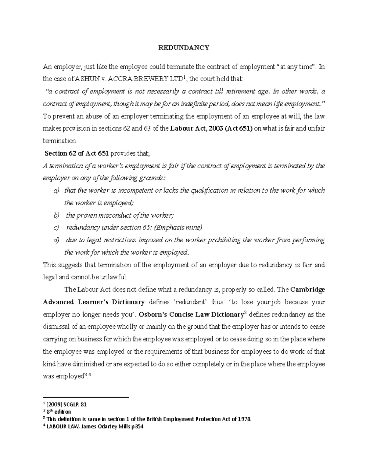 Labour Law: Understanding Redundancy and Fair Termination (Act 651 ...