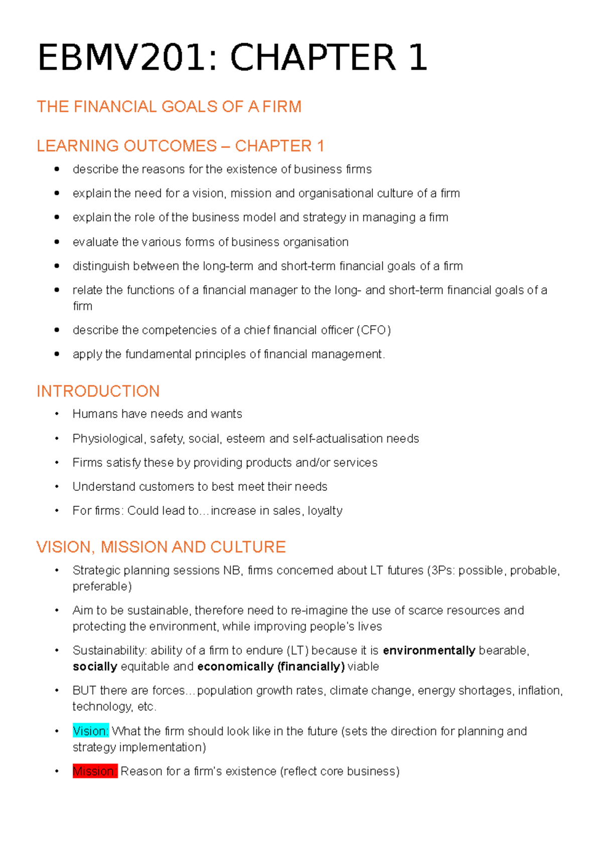EBMV201 Chapter 1 - Introduction to EBMV301 - EBMV201: CHAPTER 1 THE ...