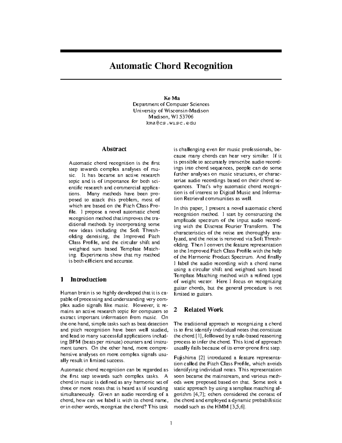 Automatic Chord Recognition Method - CS 101 Final Exam - Studocu