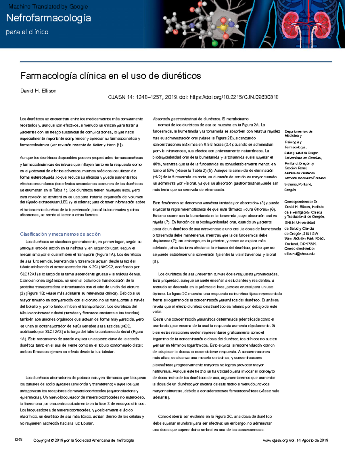 Uso óptimo de diuréticos en farmacología clínica (CJASN 14) - Studocu