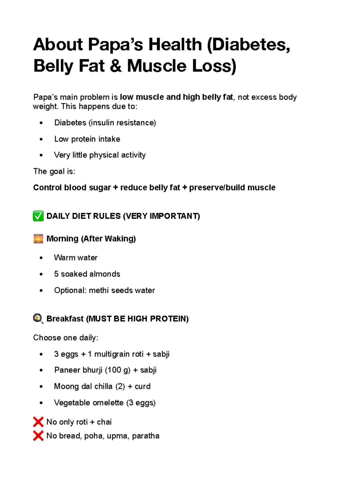 Papa ki Health: Diabetes, Belly Fat & Muscle Loss Guide - Studocu