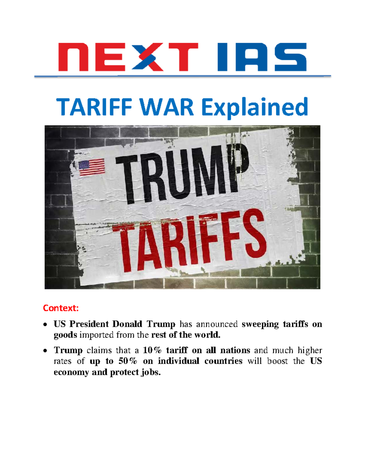 Understanding Tariff Wars: Impacts and Implications - Studocu