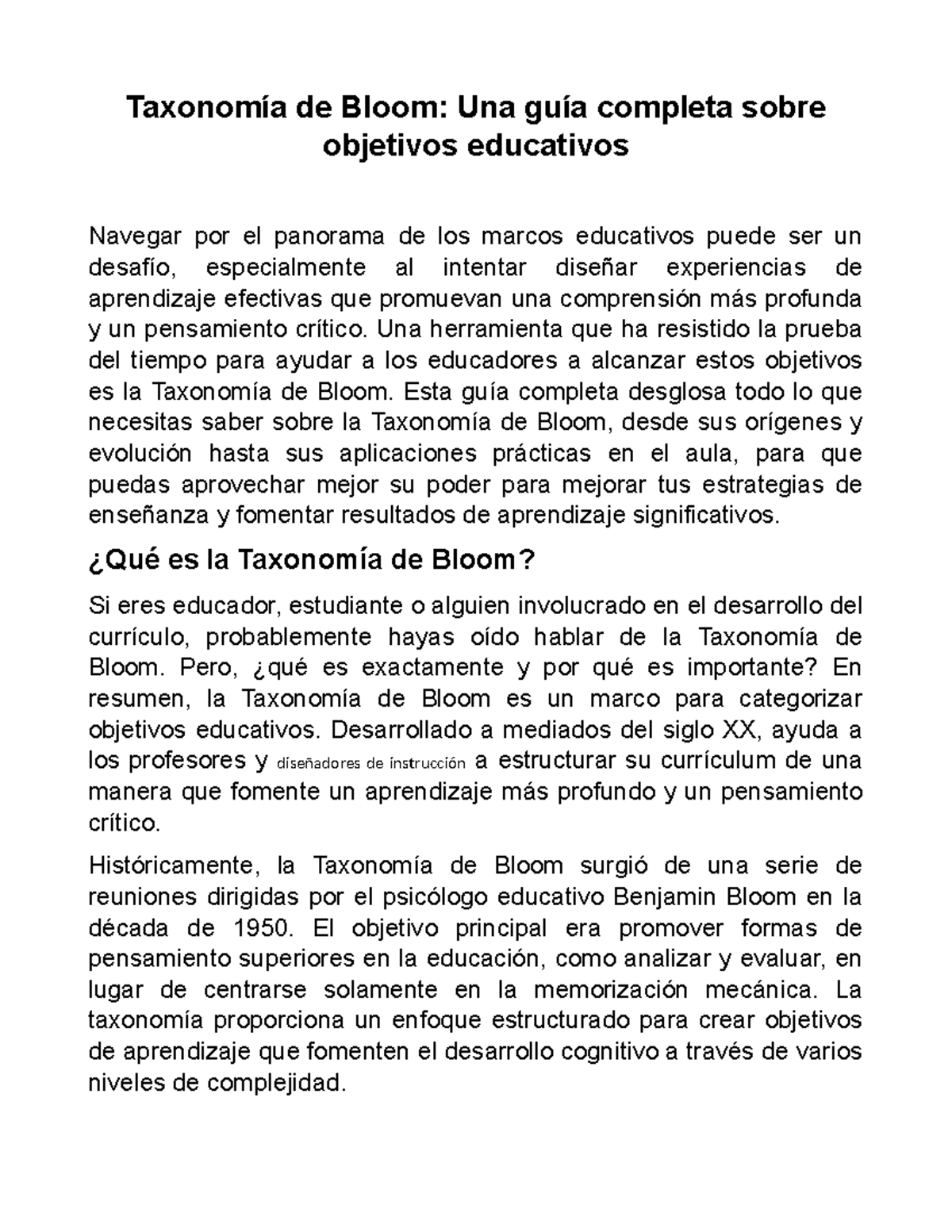 Taxonomía de Bloom teoia - Taxonomía de Bloom: Una guía completa sobre ...