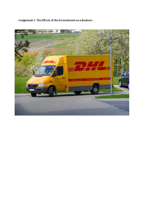 BTEC Business Unit 1 Assignment 2: Effects of Environment on Business ...