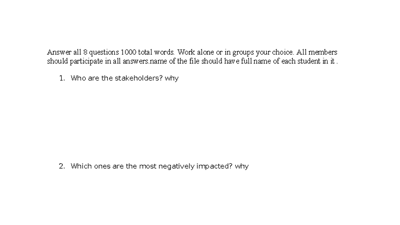 Movie Review Class Discussion Questions (8 Total) - Studocu