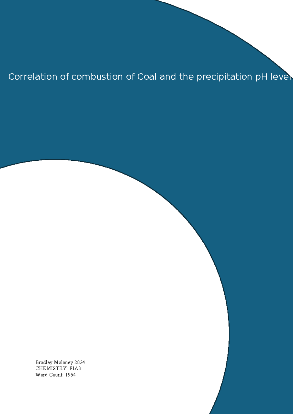-Chemistry-FIA3 - Bradley Maloney 2024 CHEMISTRY: FIA Word Count: 1964 ...