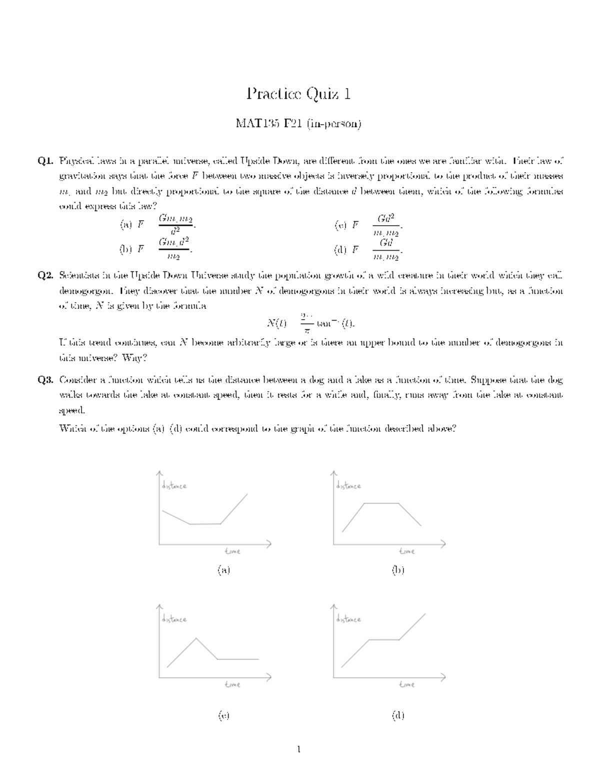 Practice Questions for Quiz 1 in MAT135 Fall 2021 - Practice Quiz 1 ...