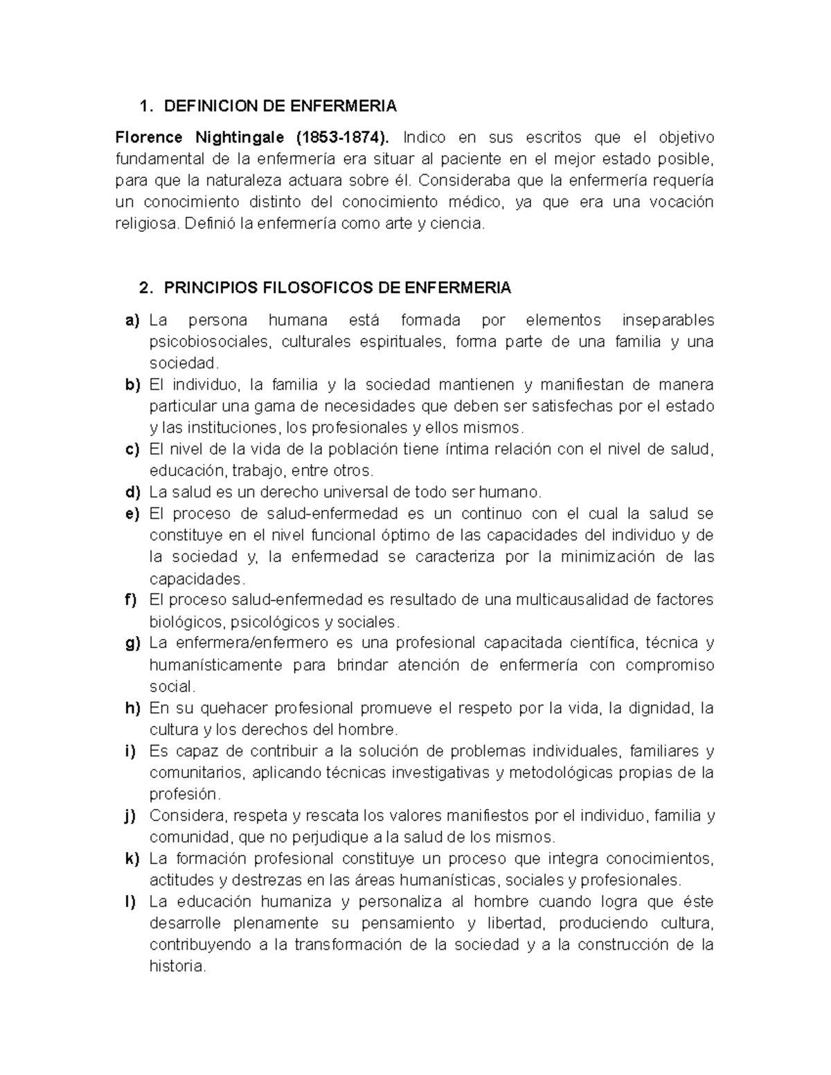 Definición Integral de Enfermería: Teorías y Principios Clave - Studocu