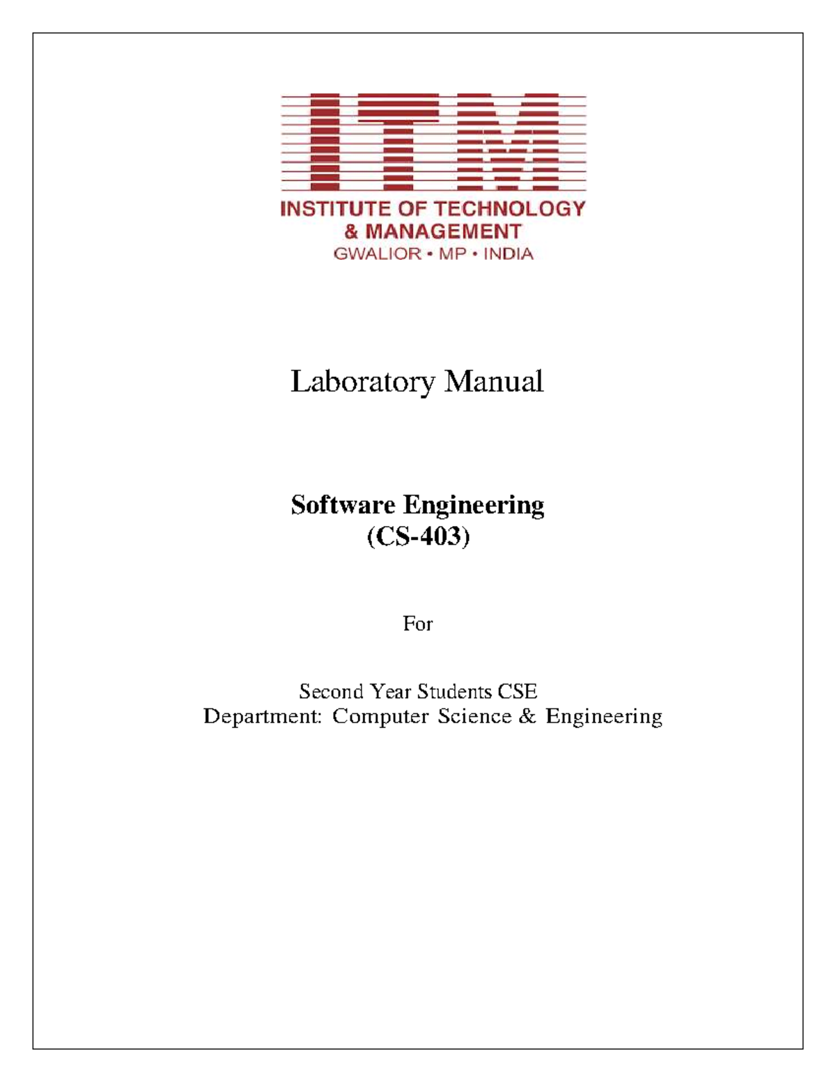 LAB Manual: Software Engineering for CSE 2nd Year Students - Studocu