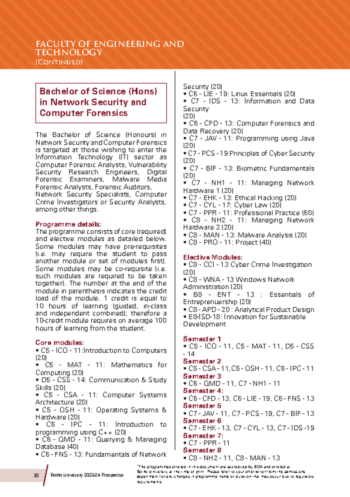 BSc (Hons) in Network Security & Computer Forensics Overview - Studocu