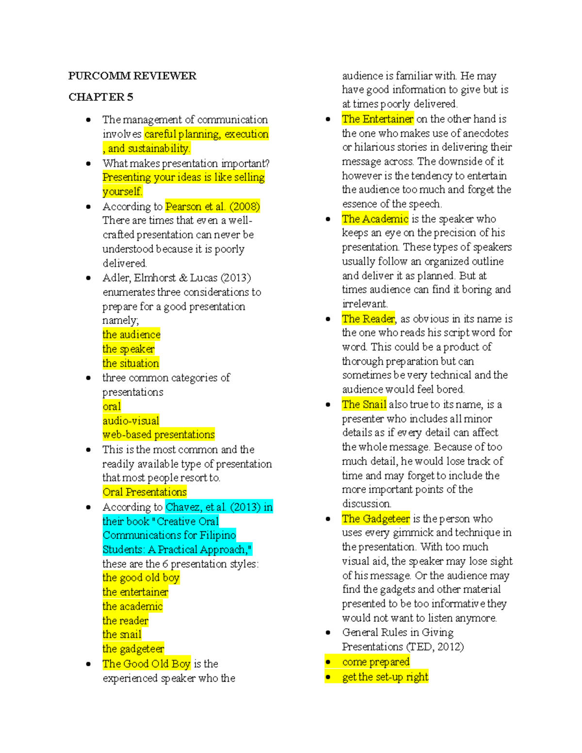 Purcomm - Chapter 5: Effective Presentation Strategies and Styles - Studocu