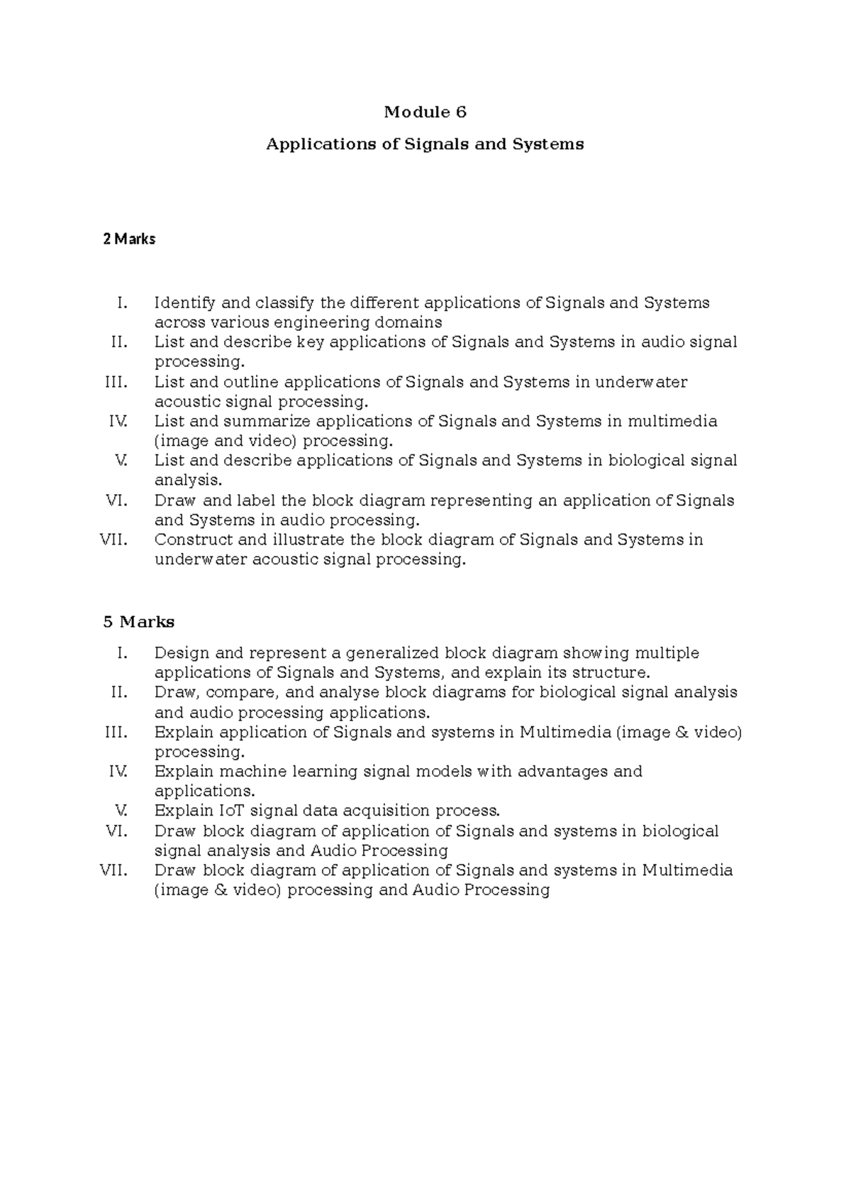 SS Applications Module 6: Signals and Systems in Engineering - Studocu